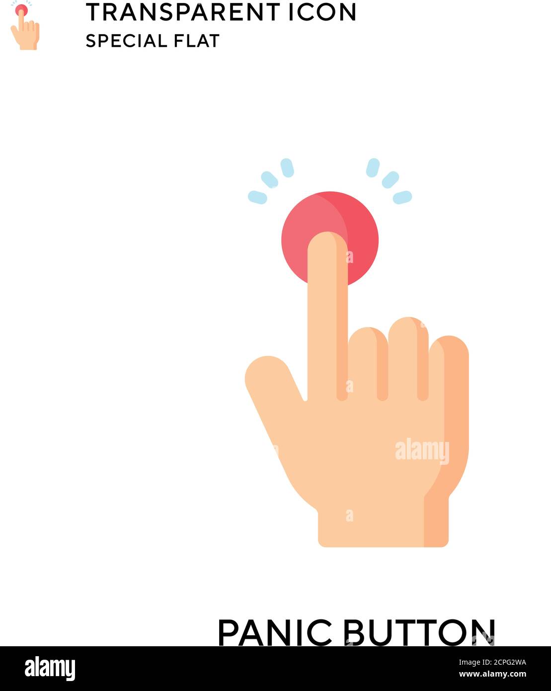 Panic button vector icon. Flat style illustration. EPS 10 vector Stock ...