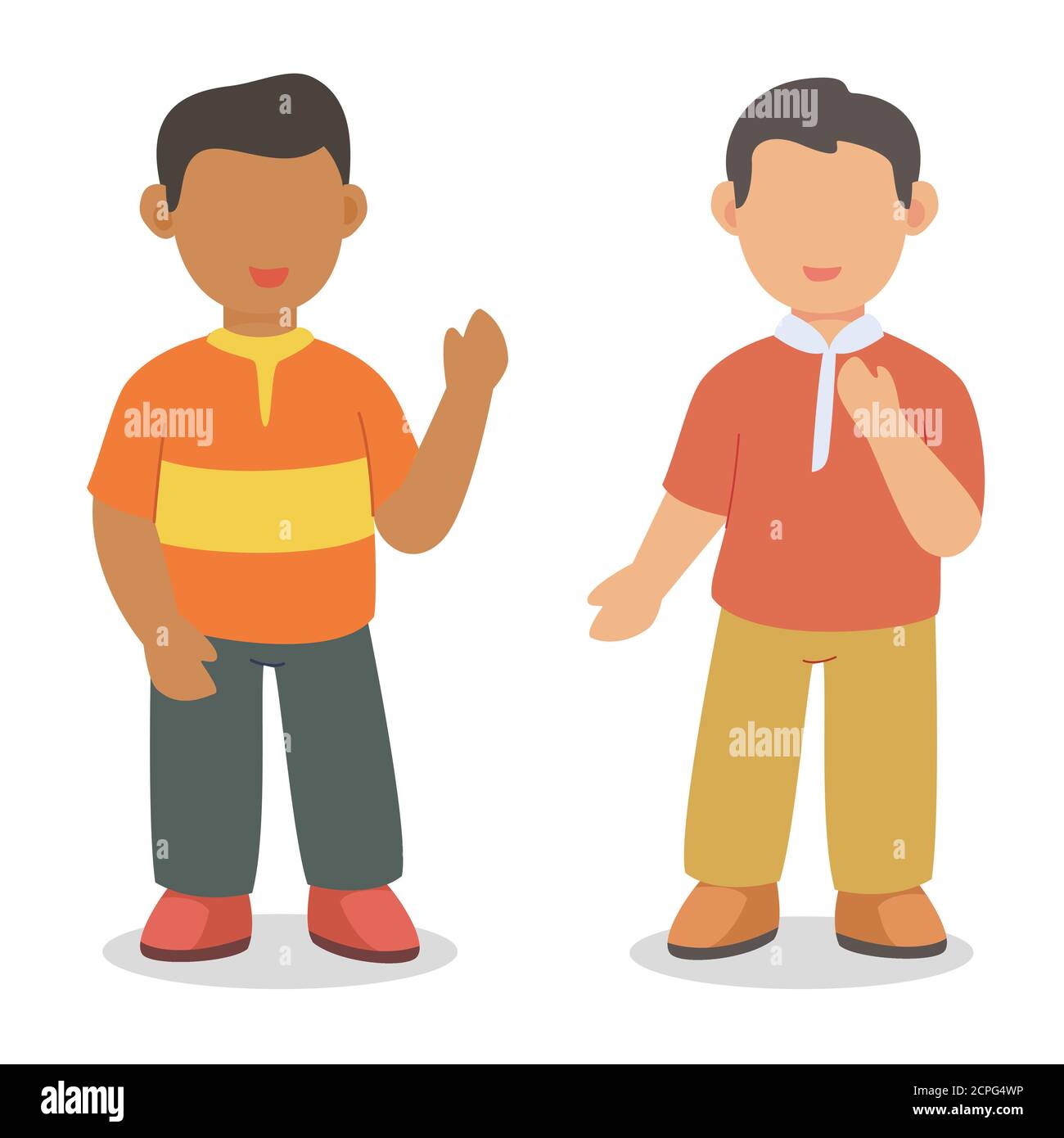 Two Cartoon Boys Talking