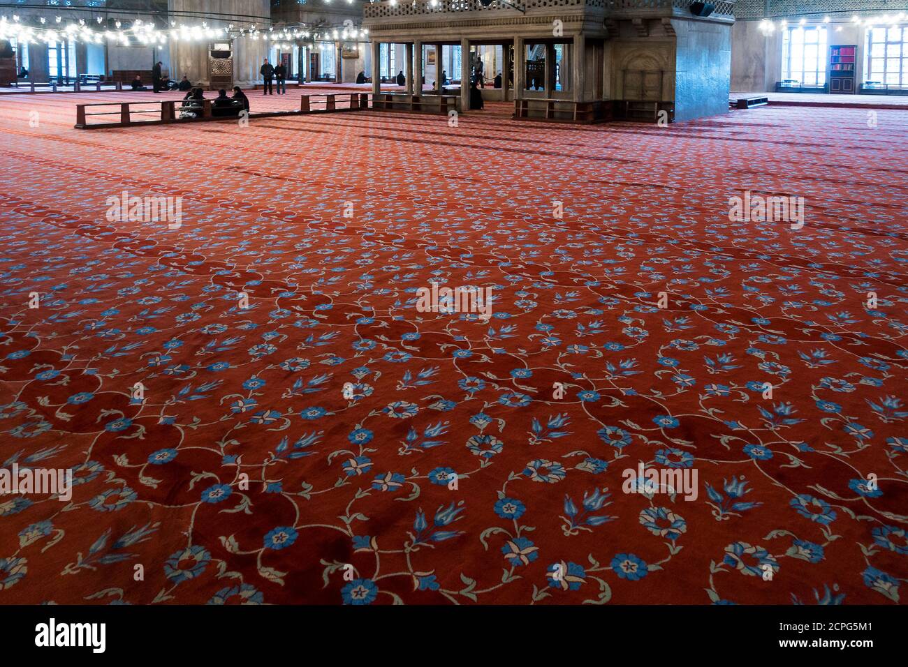 Turkey, Istanbul, Blue Mosque, prayer room, prayer rug Stock Photo - Alamy