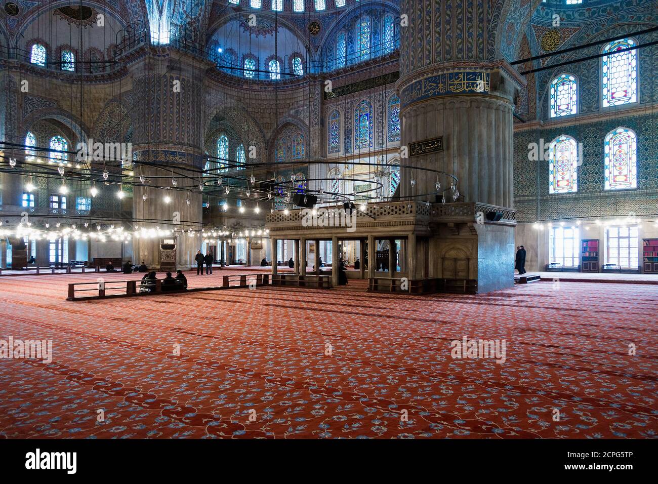 Turkey, Istanbul, Blue Mosque, prayer room, prayer rug Stock Photo - Alamy