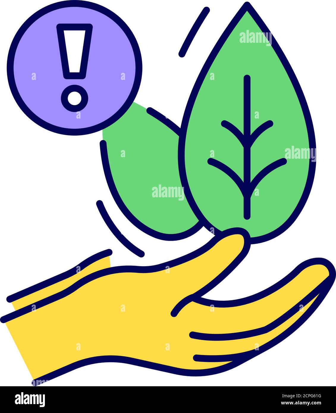 Fake eco brand color line icon. Brands that claim to be environmentally ...