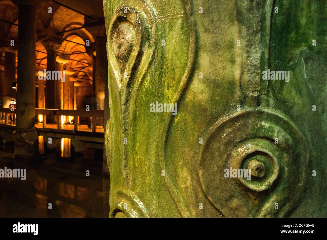 Turkey, Istanbul, Yerebatan Sarnici (Cistern), ornate column Stock ...