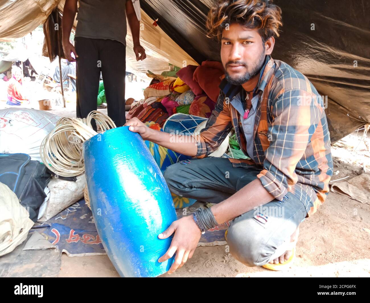 DISTRICT KATNI, INDIA - JANUARY 21, 2020: Indian poor boy presenting ...