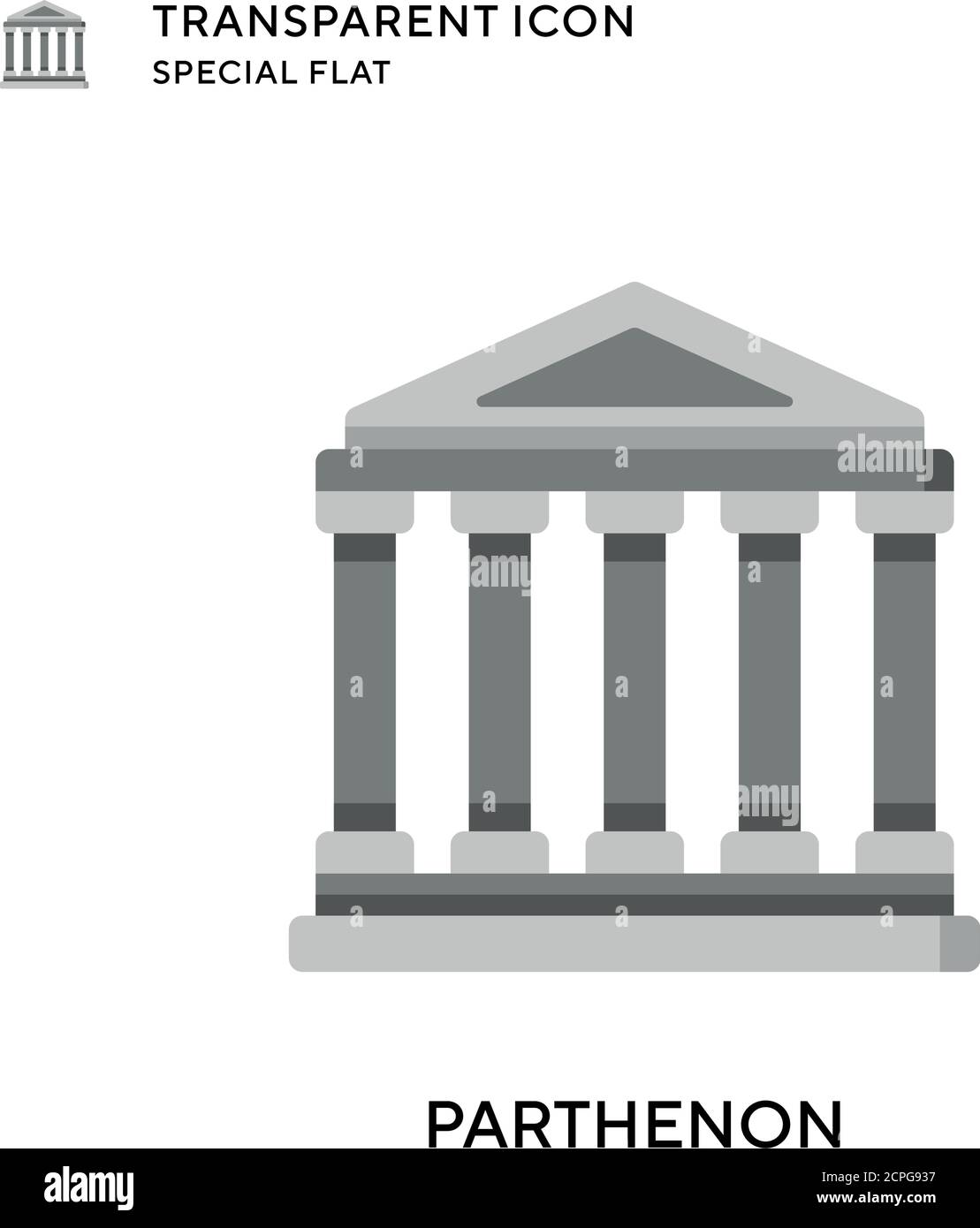Parthenon vector icon. Flat style illustration. EPS 10 vector Stock Vector Image & Art - Alamy