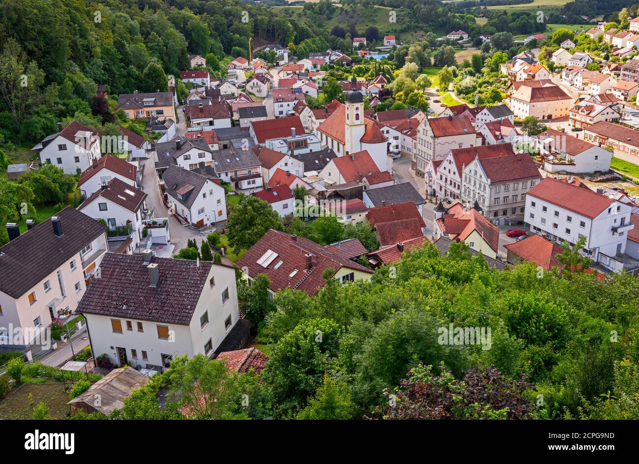 Altmannstein village in the Altmuehltal valley (Bavaria, Germany Stock ...