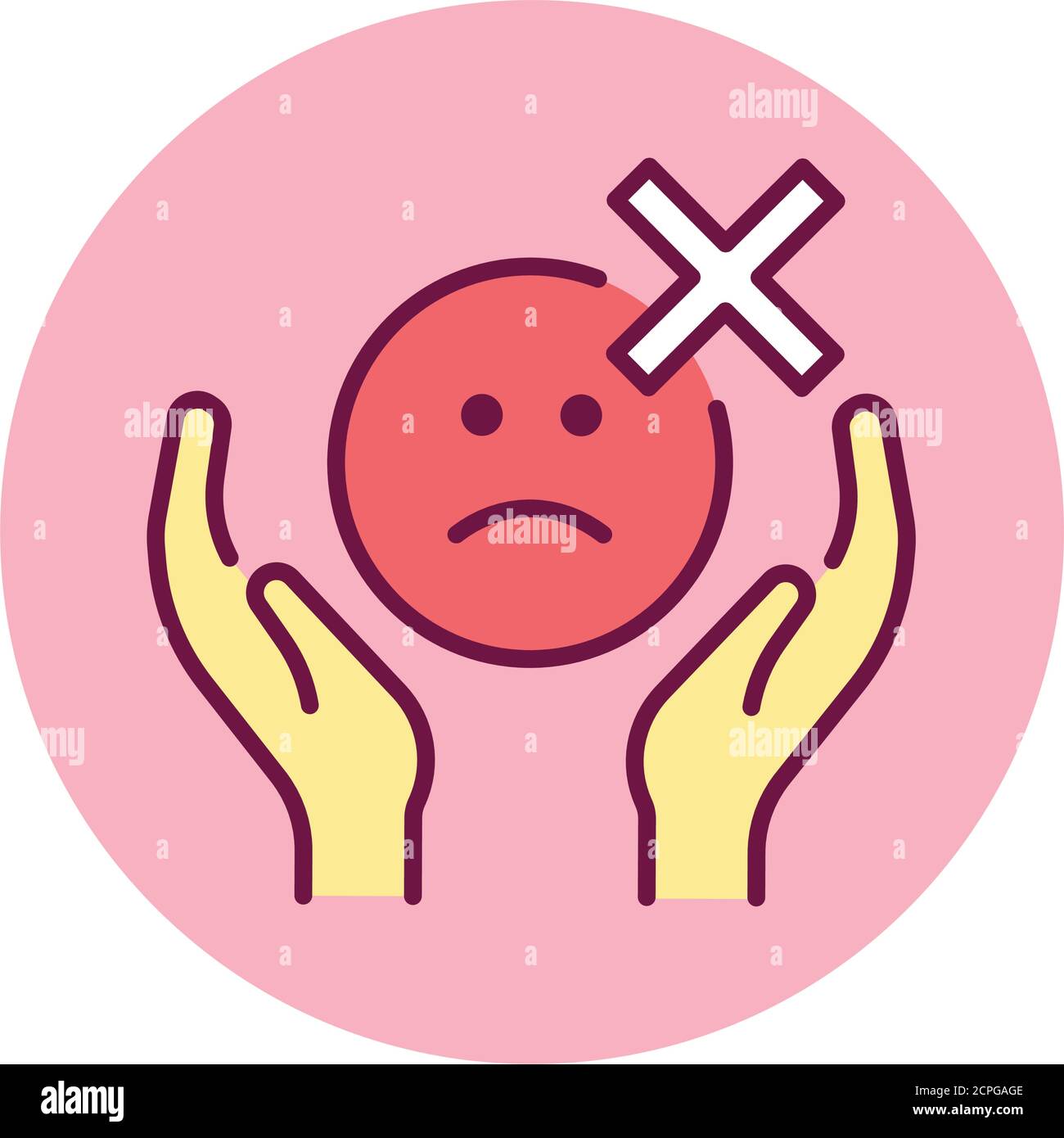 Self control color line icon. Ability to regulate one's emotions ...