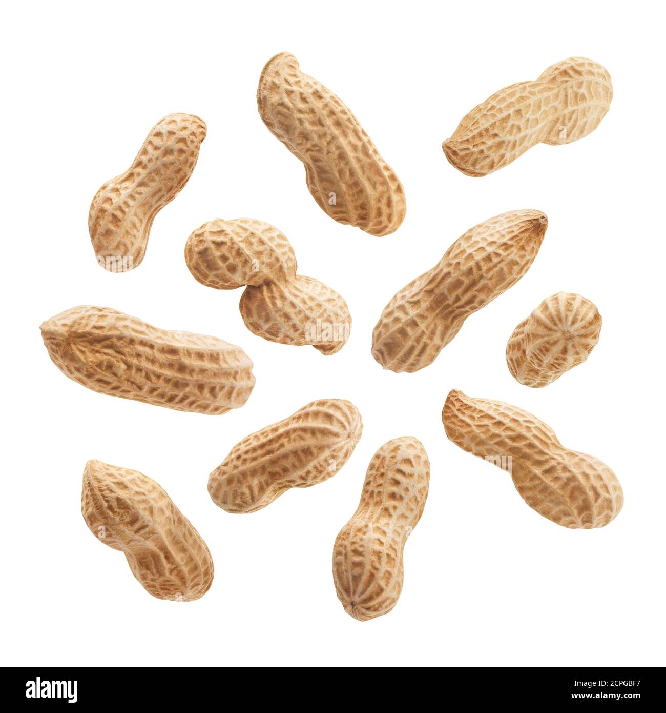Peanuts isolated on white background Stock Photo - Alamy