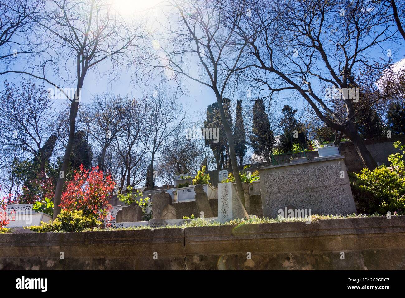 Turkey, Istanbul, Eyup, cemetery, graves Stock Photo - Alamy