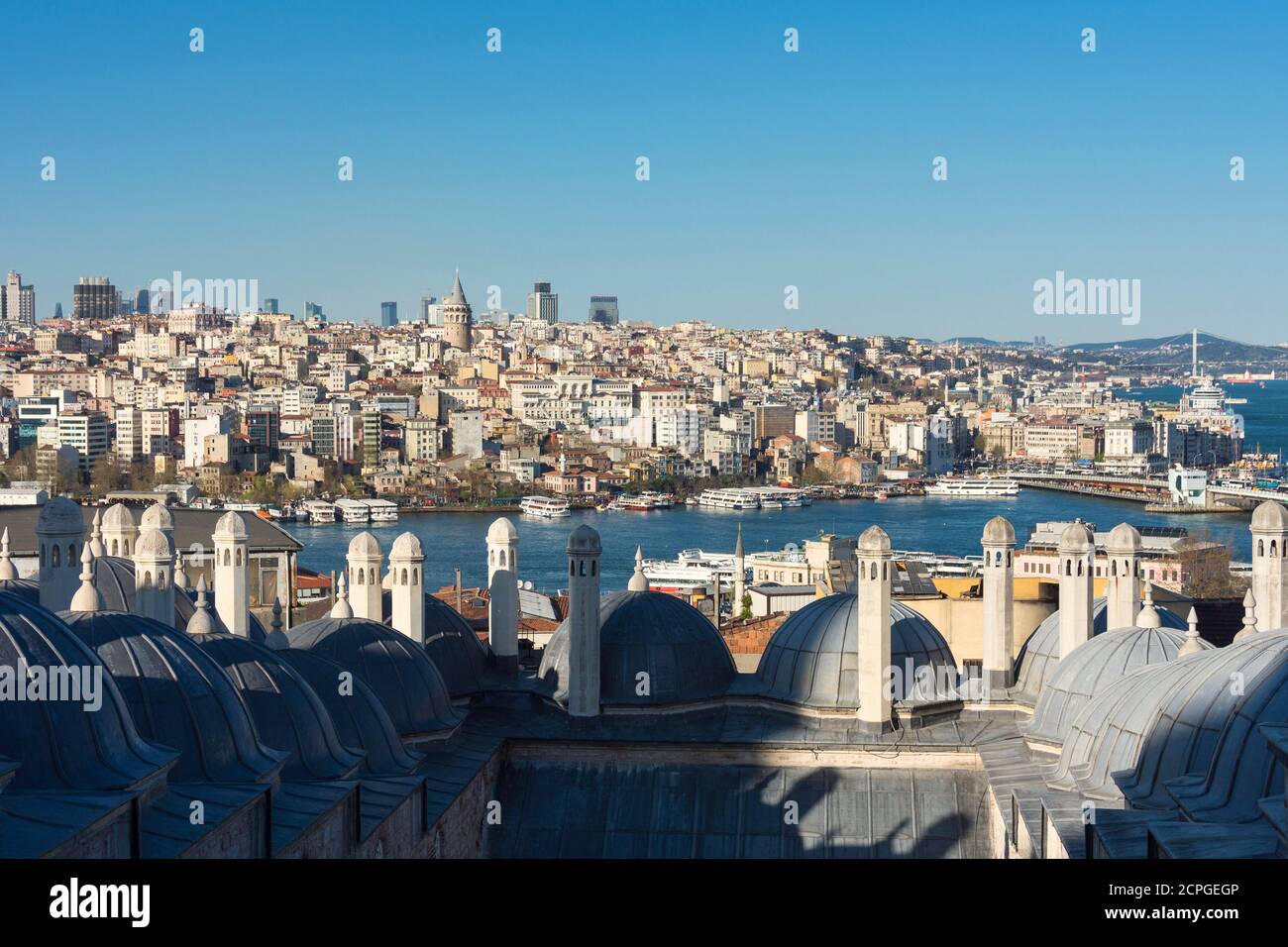 Turkey, Istanbul, Suleyman Mosque, view from the terrace Stock Photo ...