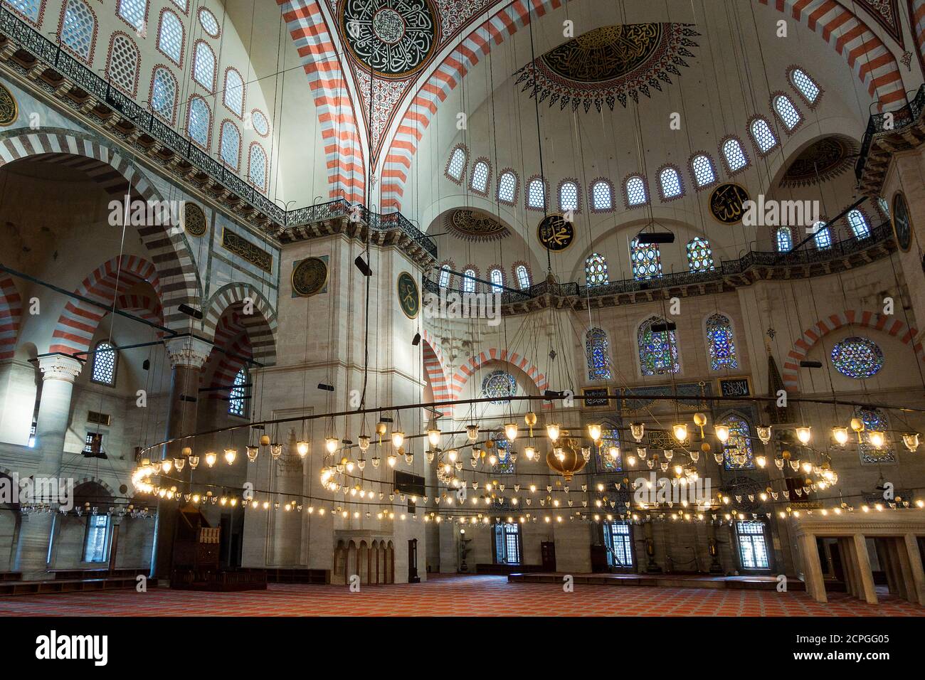 Turkey, Istanbul, Suleyman Mosque, interior Stock Photo - Alamy