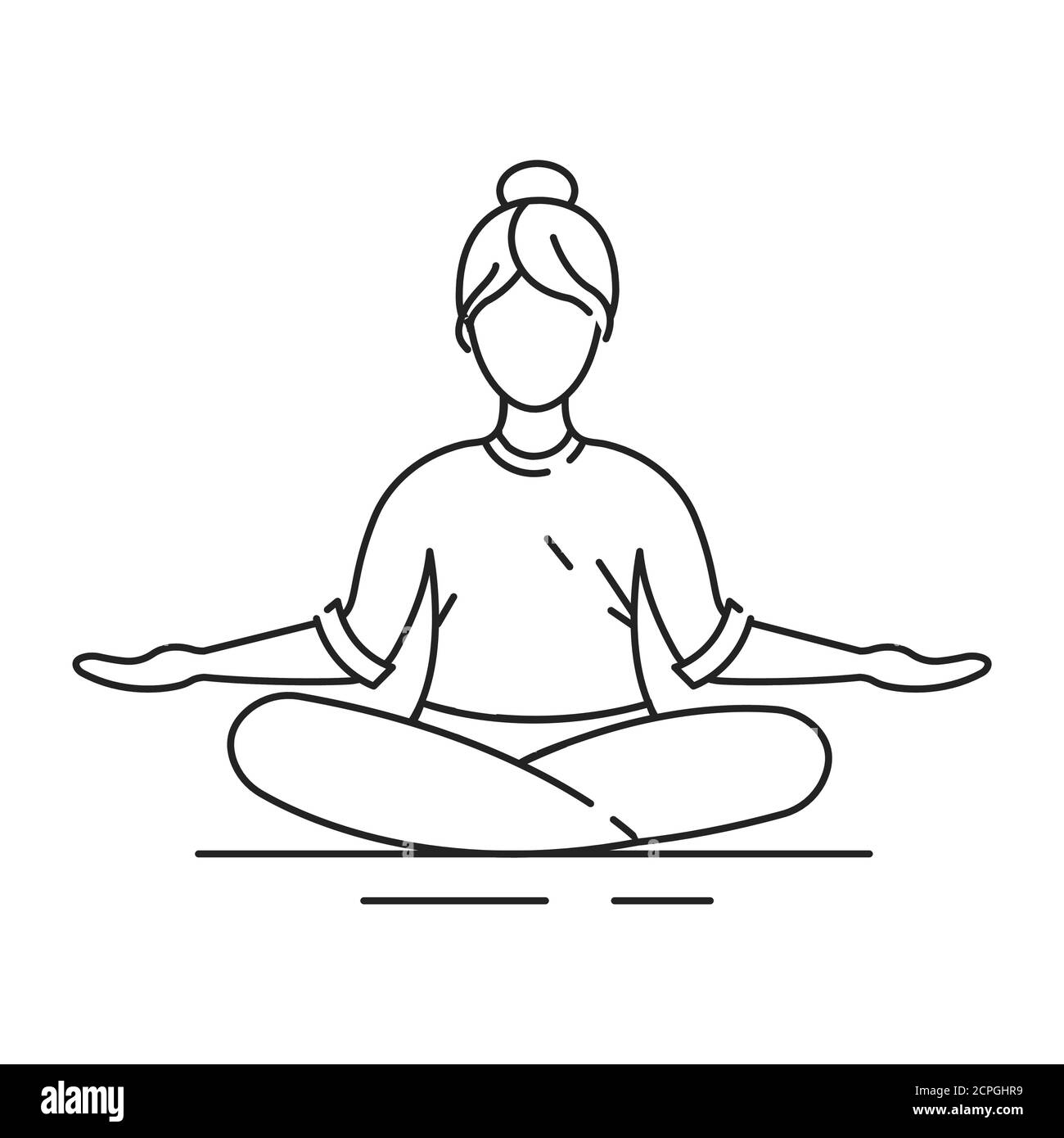 Cross legged sitting asana Stock Vector Images - Alamy