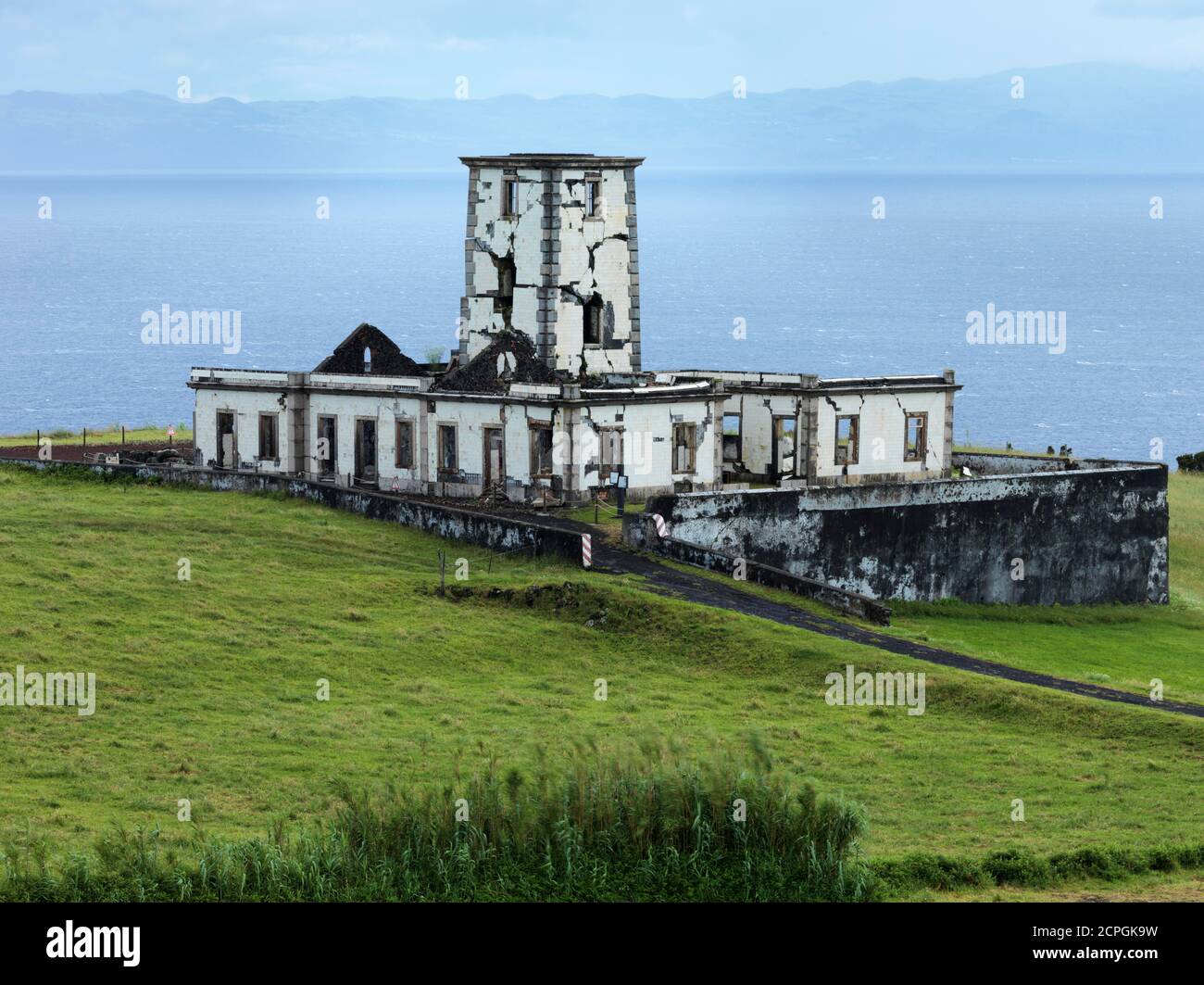 Abandoned lighthouse, destroyed by the earthquake, Riberhina, Faial ...