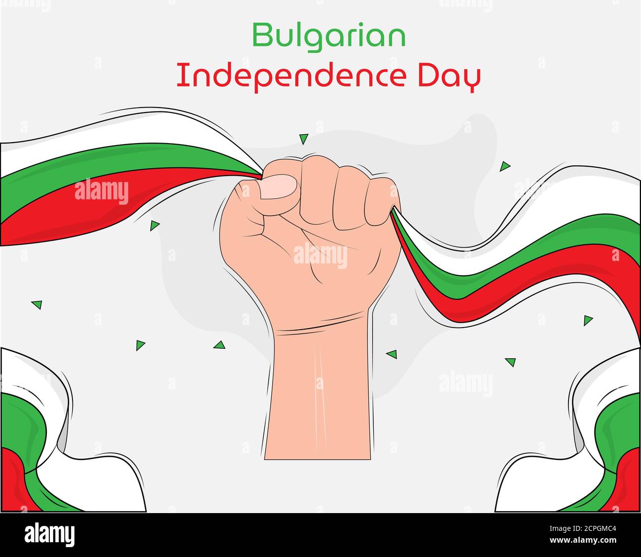 Hand drawn illustration vector design of Bulgaria independence day ...