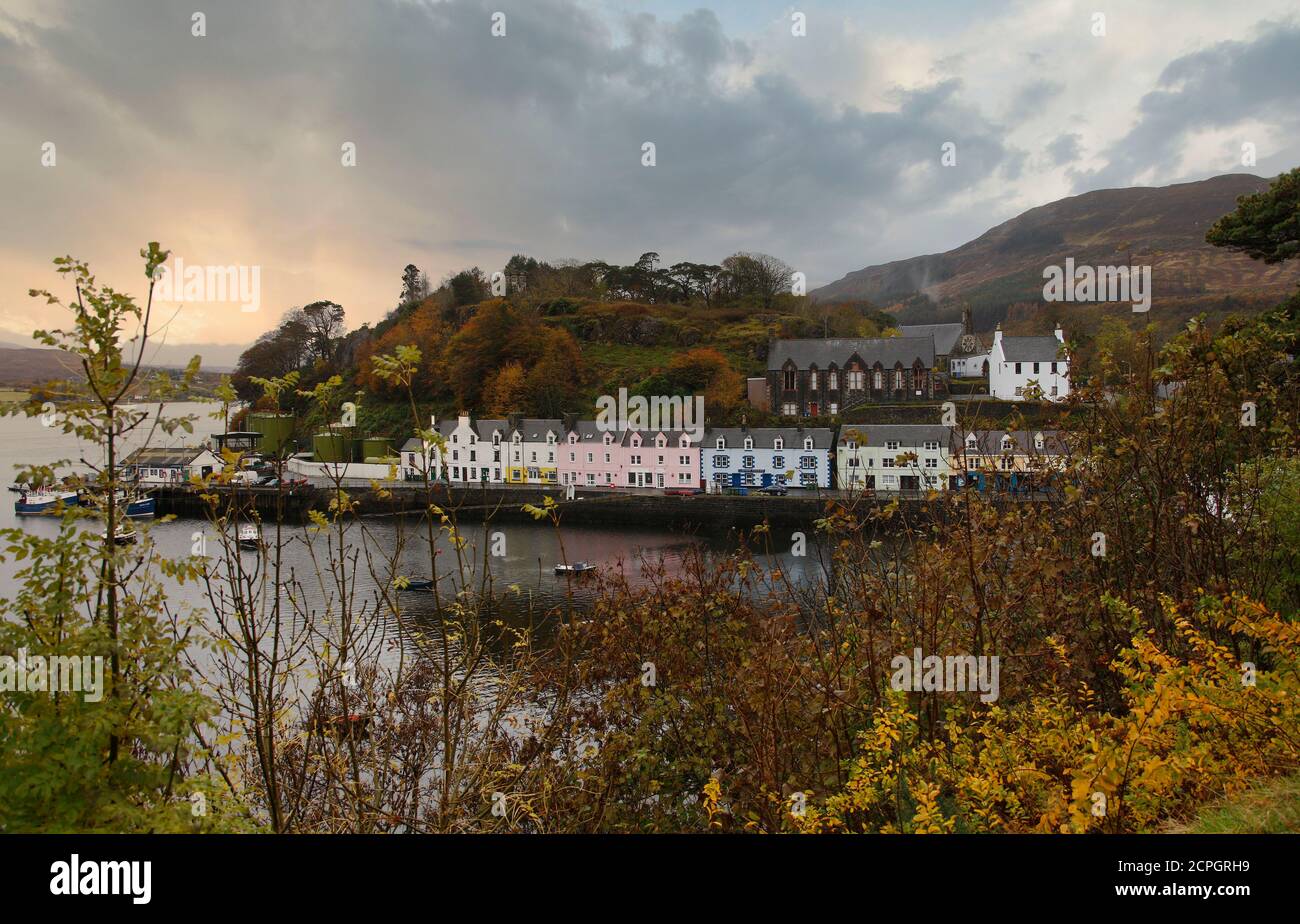 The beautiful harbour of Portree, Isle of Skye, Scotland Stock Photo ...