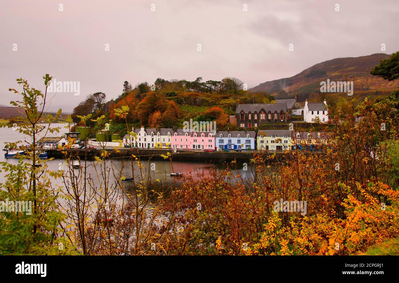 The beautiful harbour of Portree, Isle of Skye, Scotland Stock Photo ...