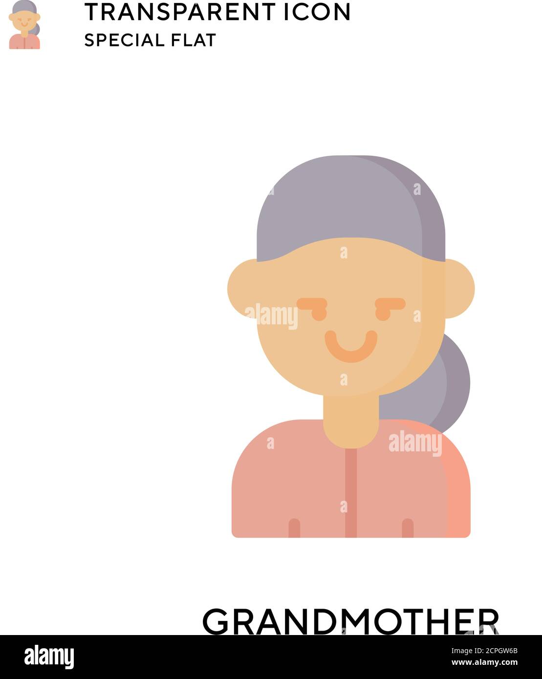 Grandmother vector icon. Flat style illustration. EPS 10 vector Stock ...