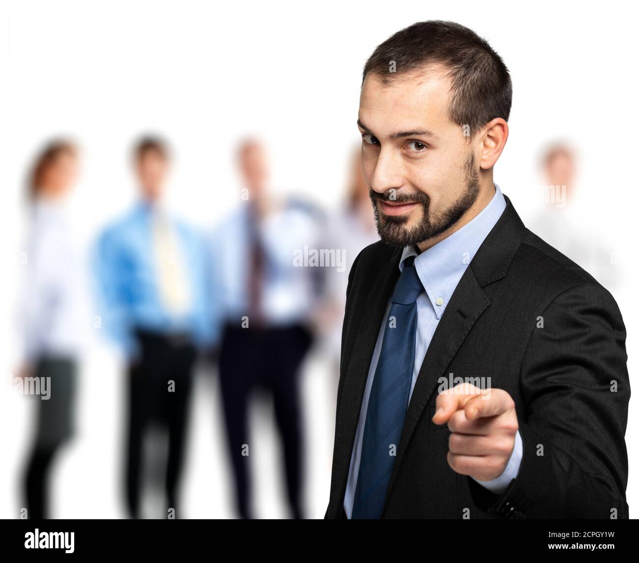 Handsome businessman pointing his finger at you Stock Photo - Alamy