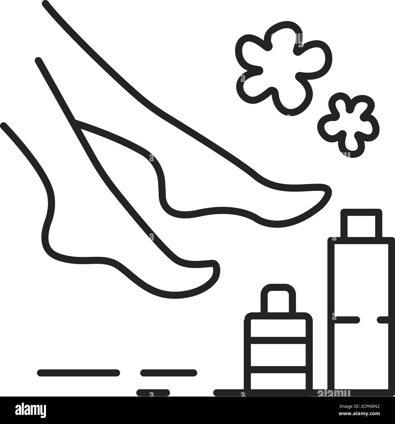 SPA foot treatments color line icon. Cleanse, exfoliate, and hydrate ...