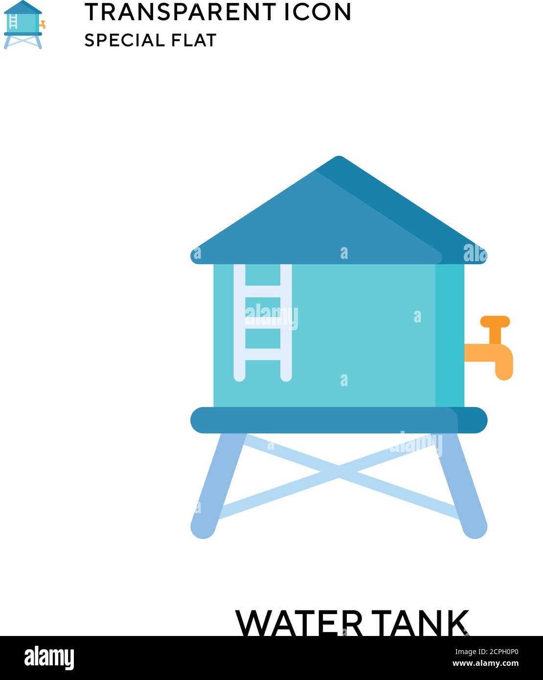 Water tank vector icon. Flat style illustration. EPS 10 vector Stock ...