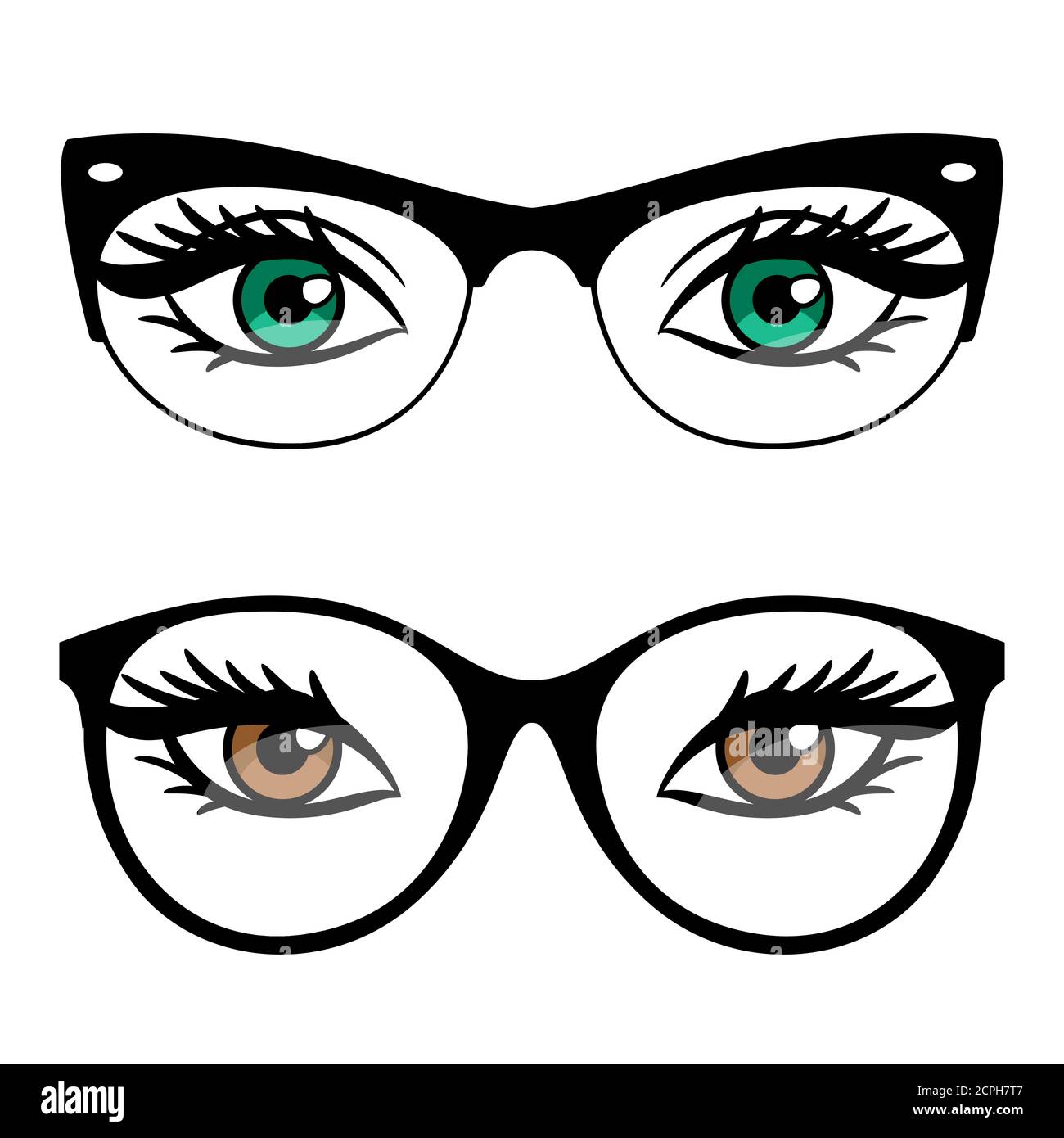 Eyes With Glasses Cartoon