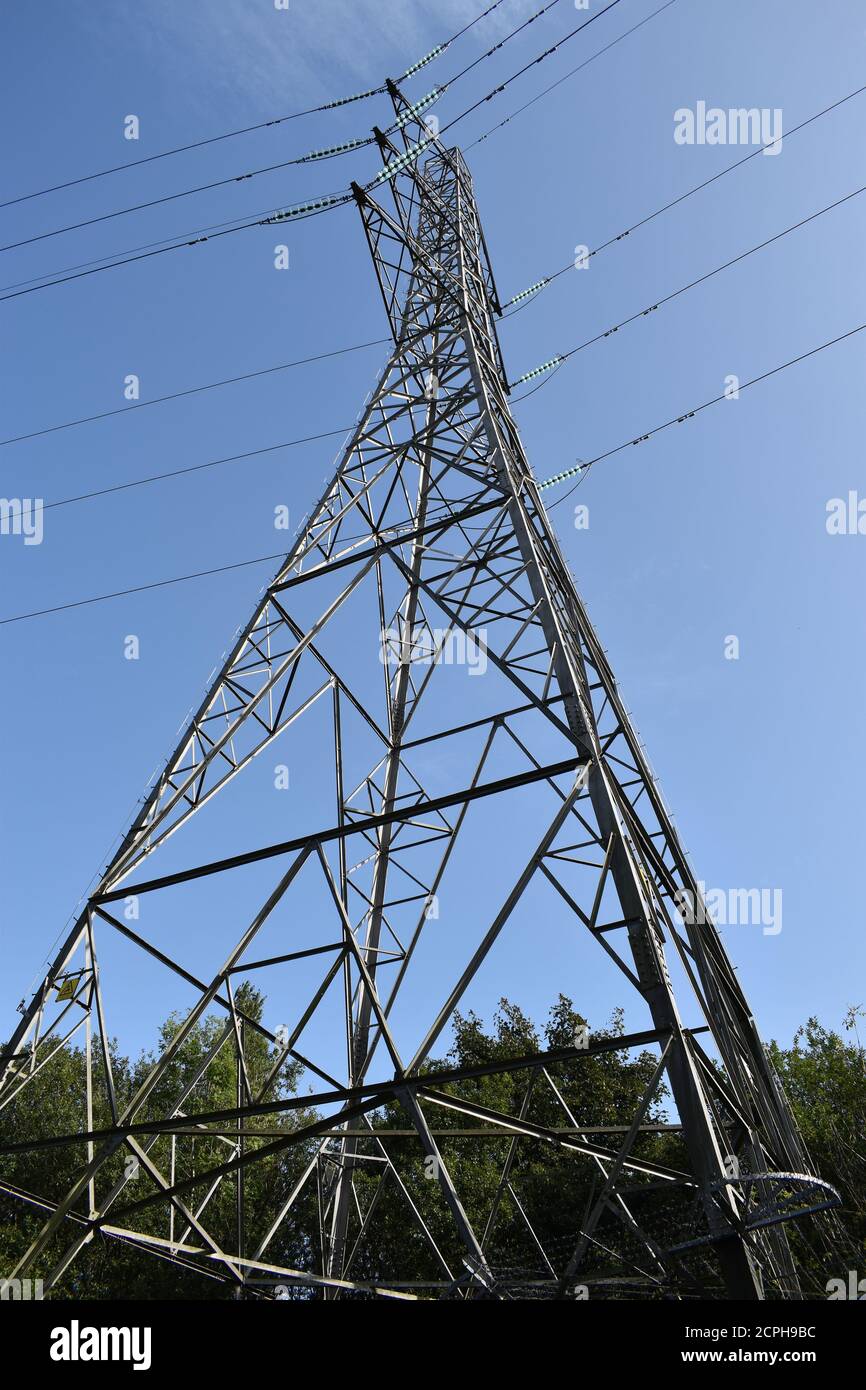 Electricity Pylon near Daisy Nook Country Park, Manchester Stock Photo ...