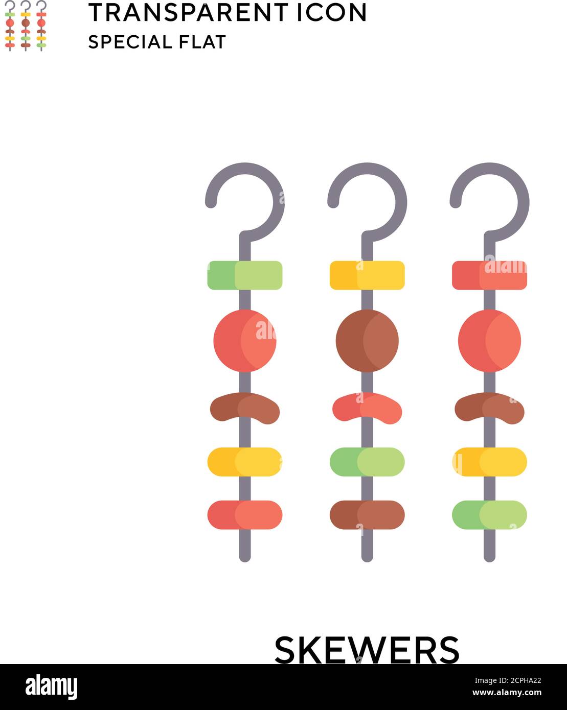 Skewers vector icon. Flat style illustration. EPS 10 vector Stock ...