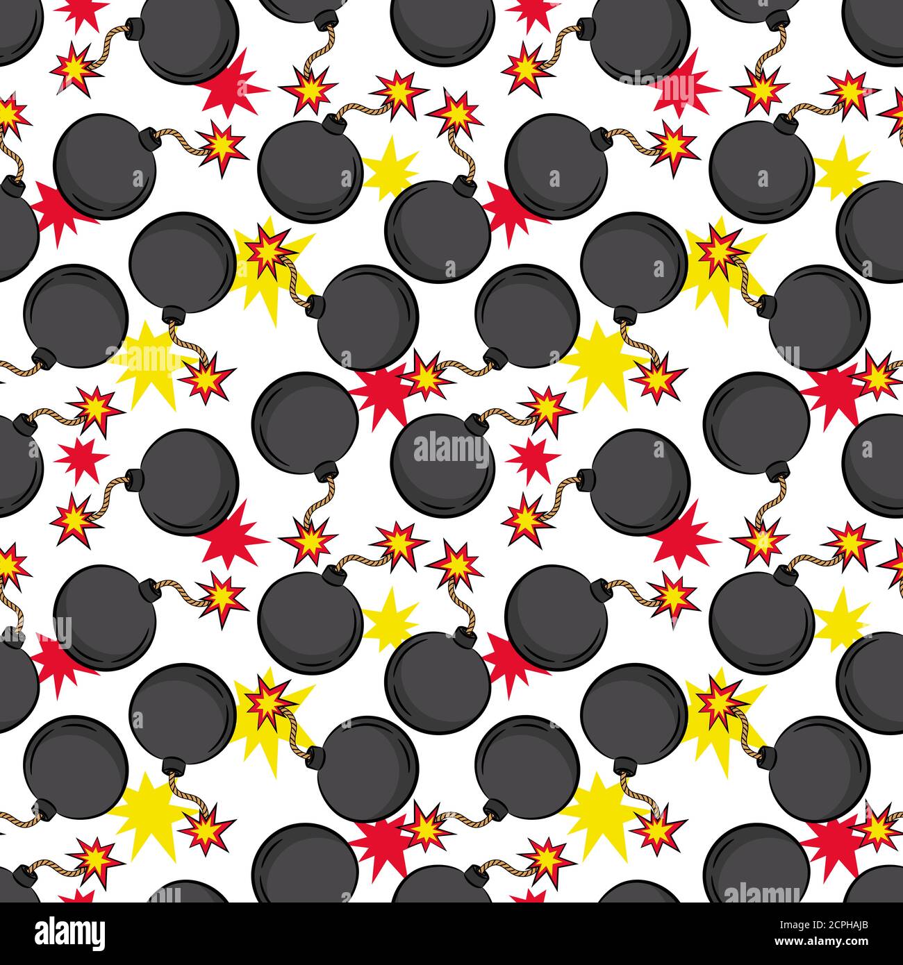 Pop art style cartoon bombs seamless pattern, vector illustration Stock ...