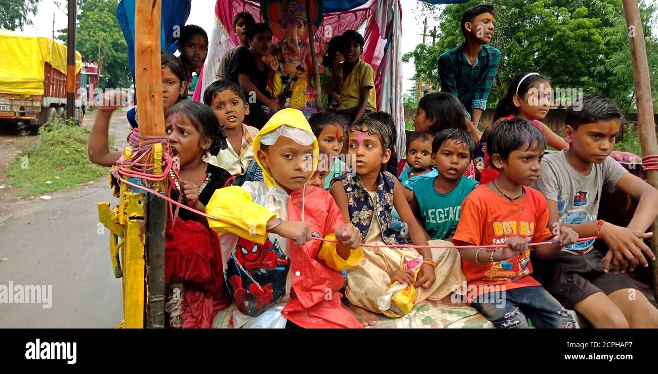 DISTRICT KATNI, INDIA - SEPTEMBER 08, 2019: Asian village poor ...