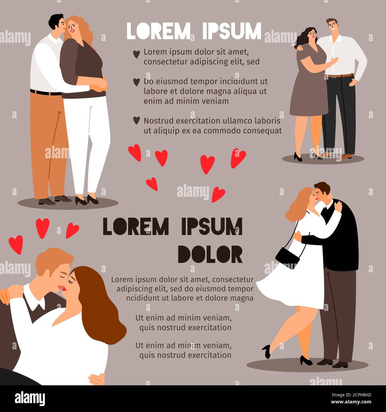 Couple in love info poster template, vector illustration Stock Vector ...