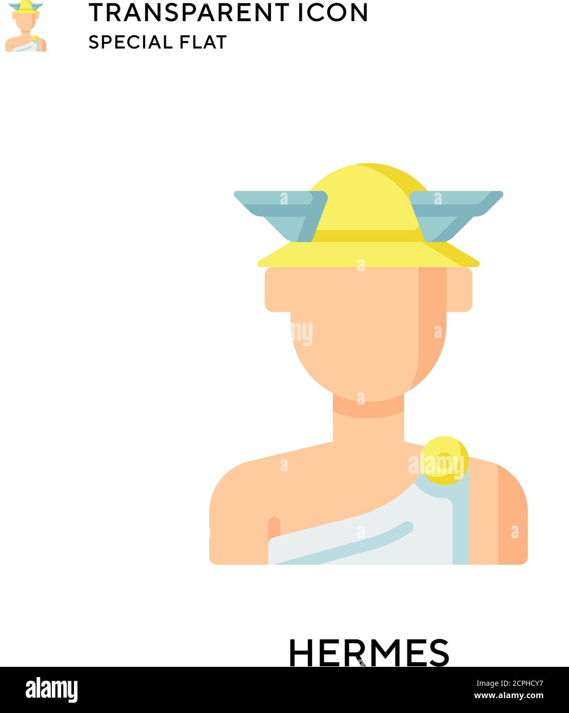 Hermes vector icon. Flat style illustration. EPS 10 vector Stock Vector ...