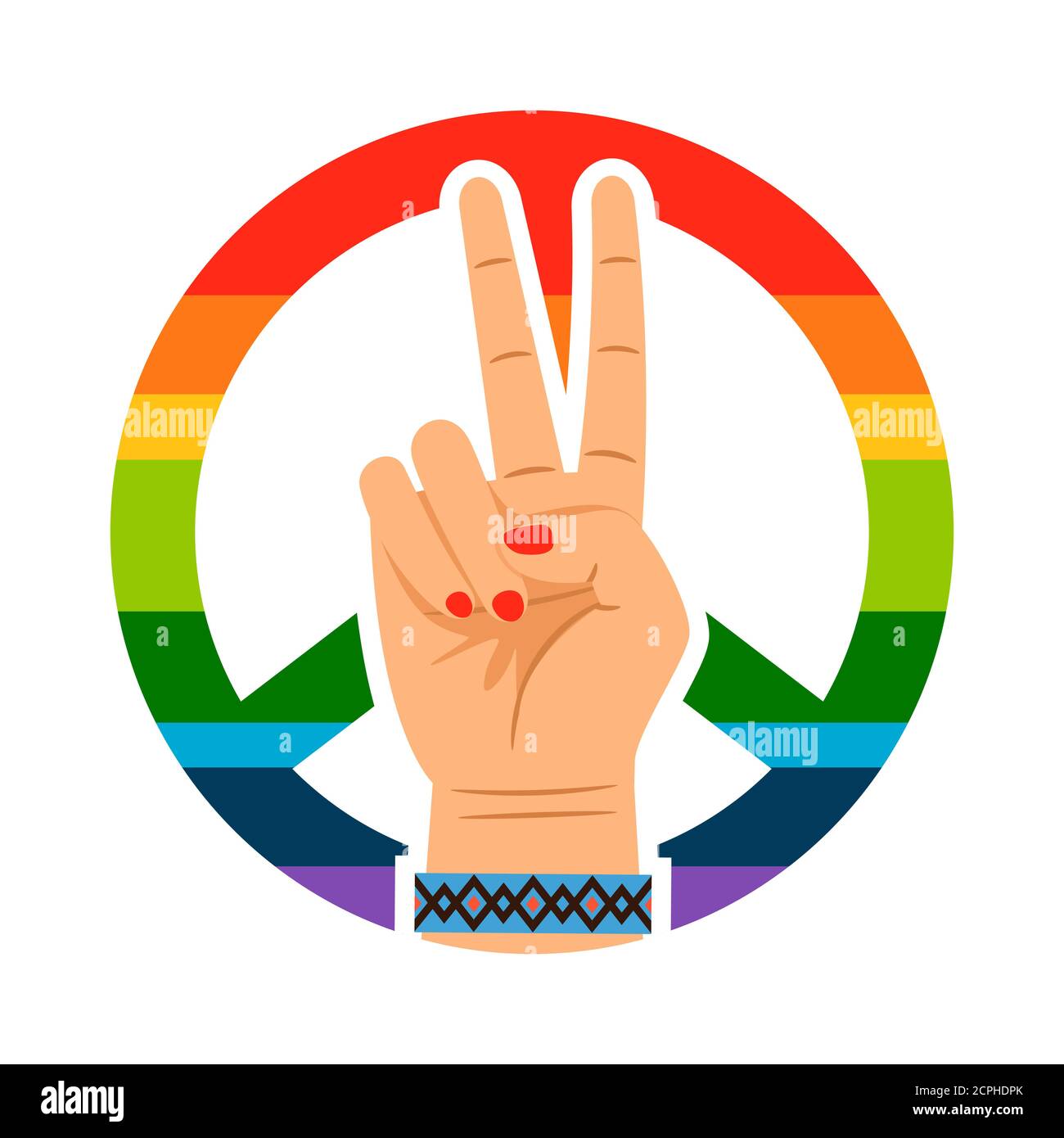 Rainbow Peace Signs Background