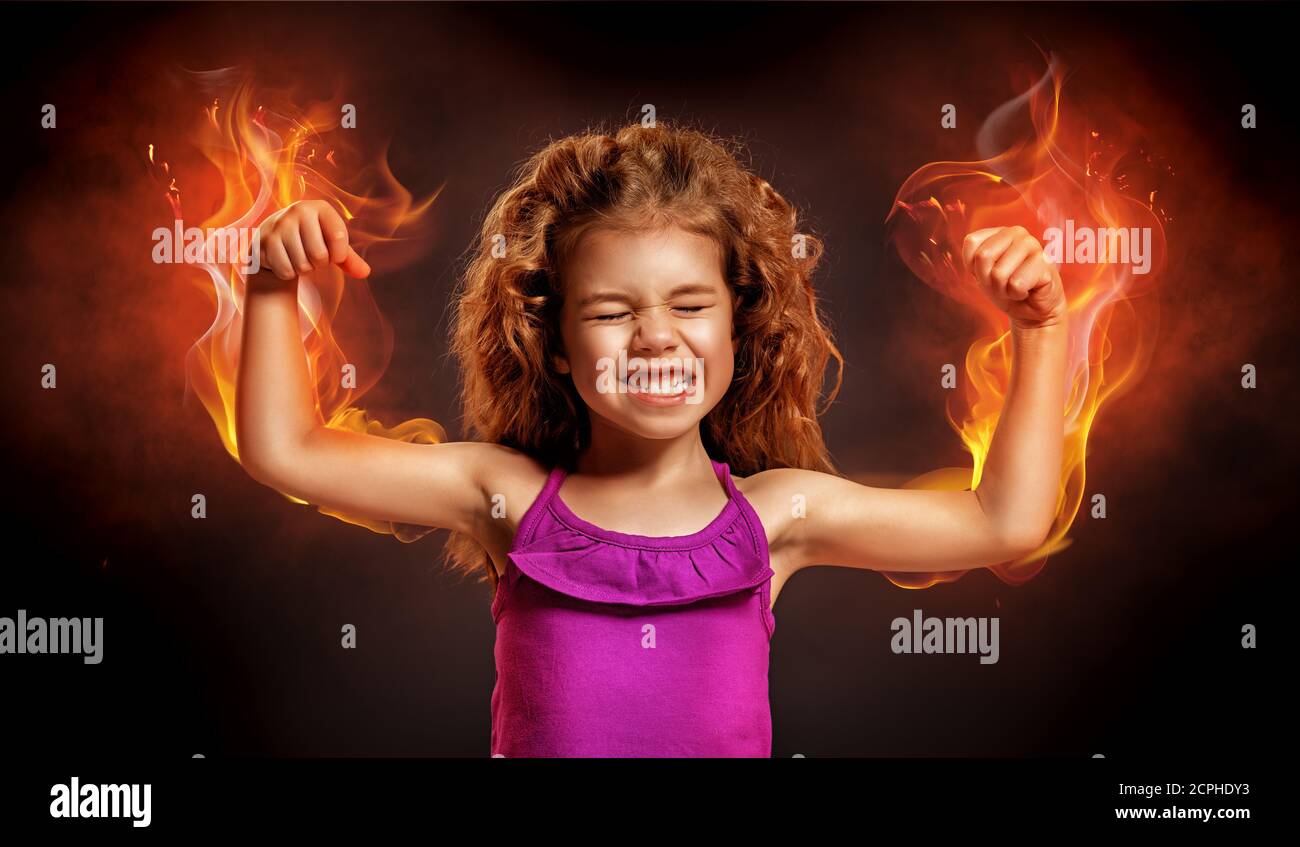 kid rage on black background Stock Photo - Alamy