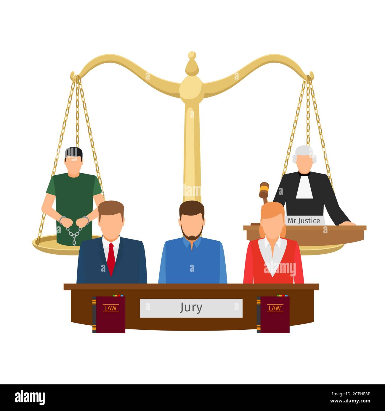 Cartoon justice scale book hi-res stock photography and images - Alamy