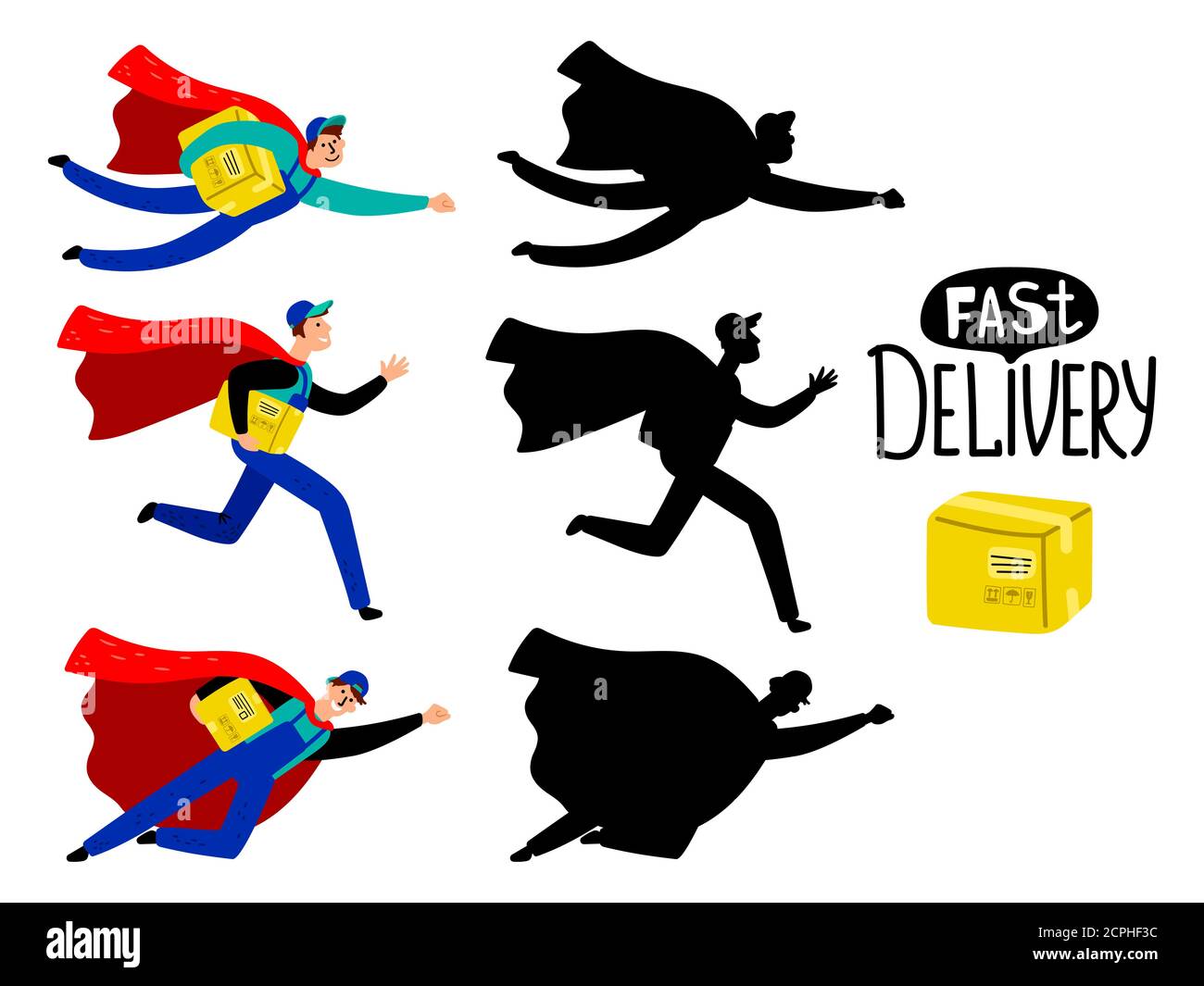Delivery man silhouette vector hi-res stock photography and images - Alamy