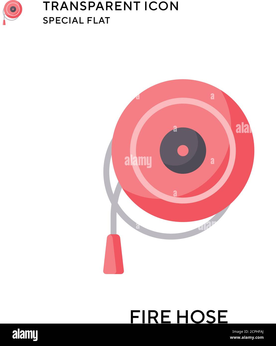 Fire hose vector icon. Flat style illustration. EPS 10 vector Stock ...