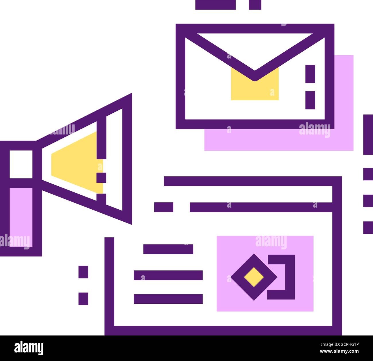 Brand marketing color line icon. Digital promotion and advertising ...