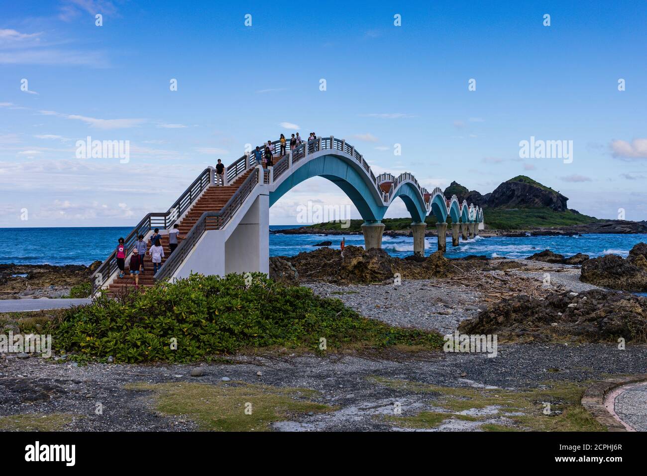 Sanxiantai Arch Bridge, Taidong County, East Taiwan Coast Stock Photo ...