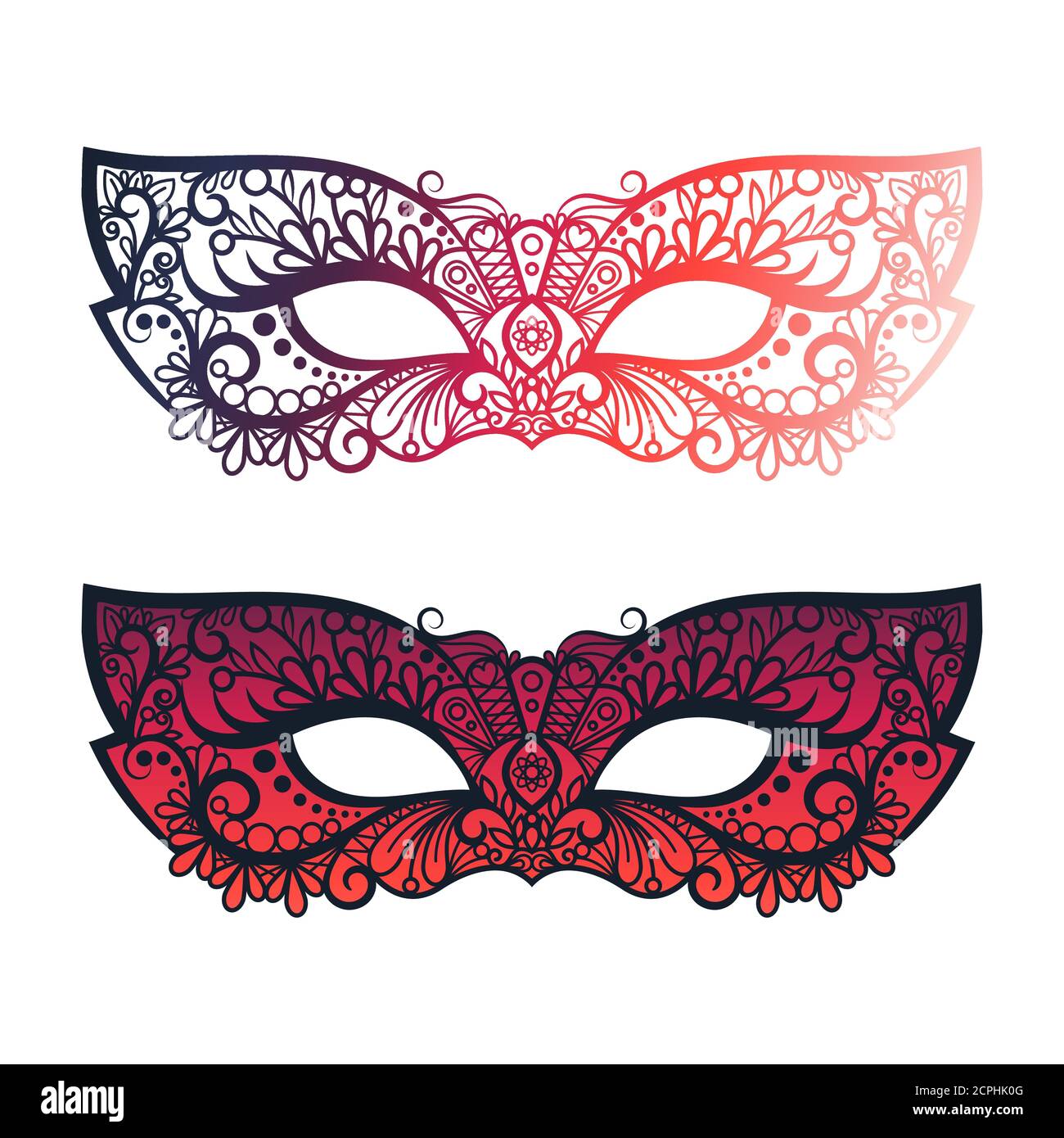 Bright carnival festive masks vector isolated on white background Stock ...