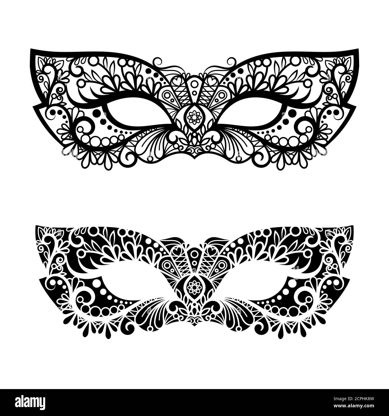 Decorative carnival masks vector illustration isolated on white ...
