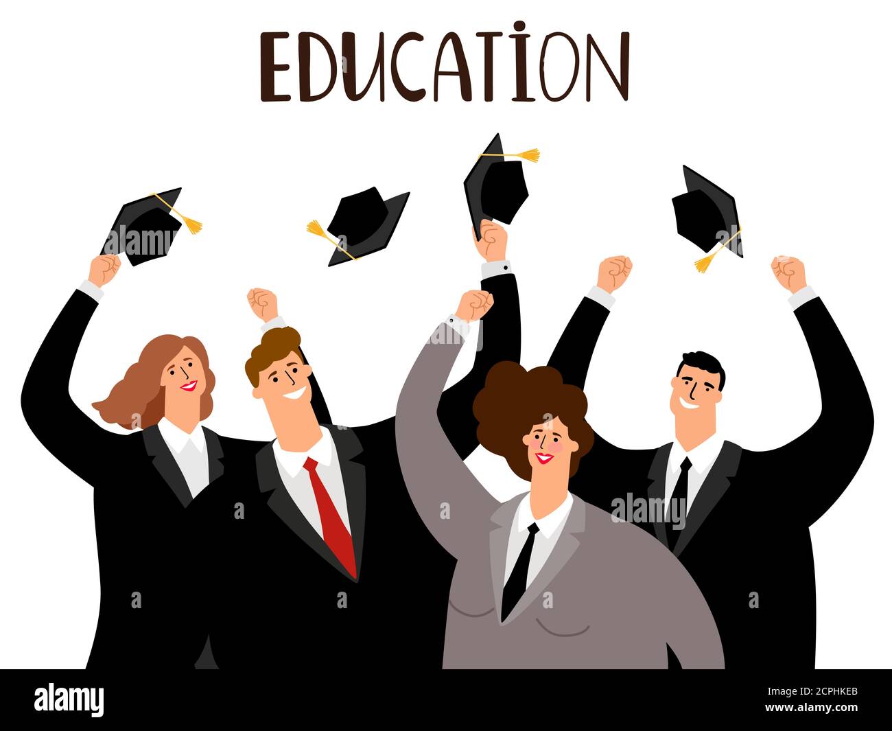 Male graduate cheering Stock Vector Images - Alamy