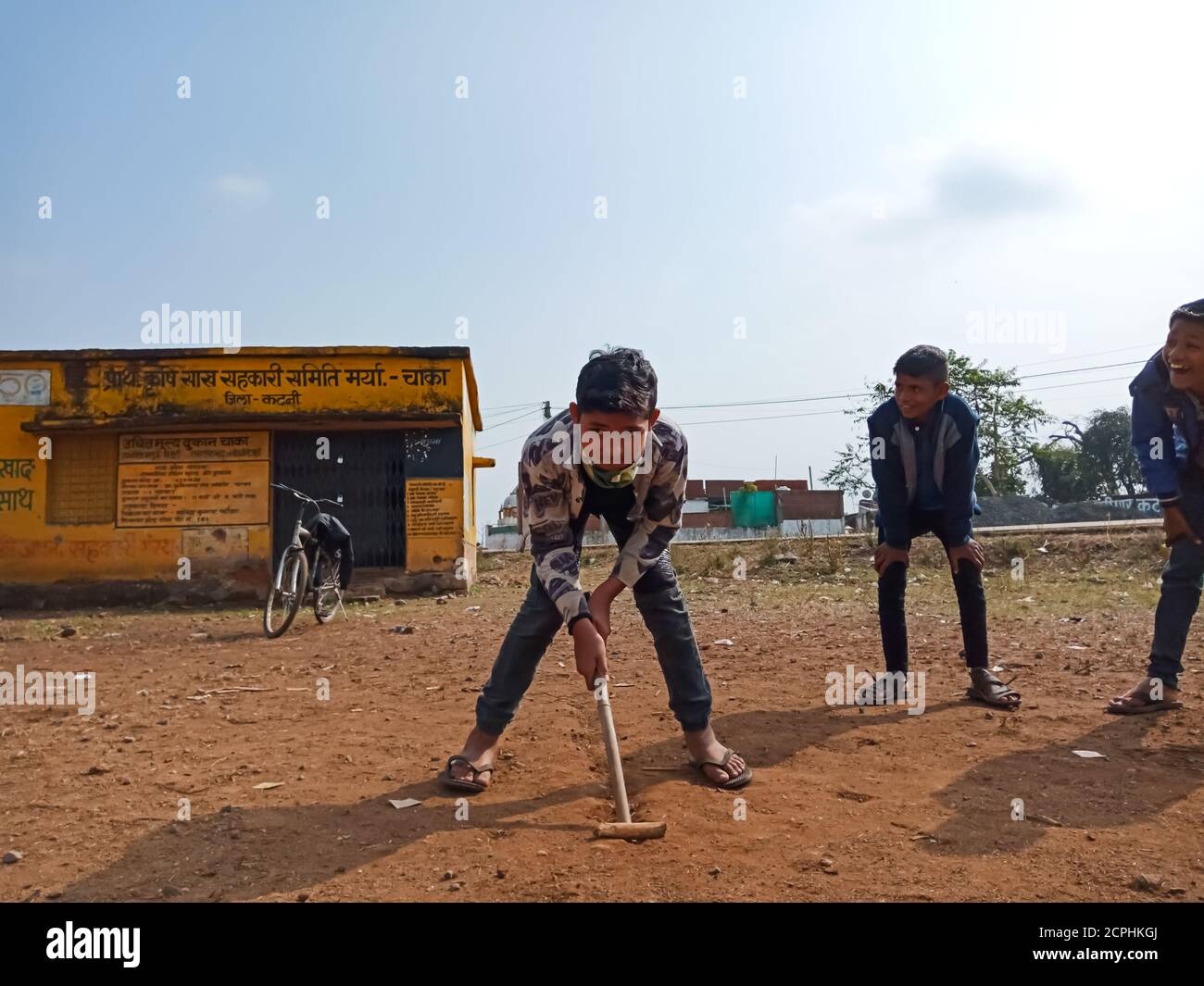 DISTRICT KATNI, INDIA - JANUARY 01, 2020: An indian village poor boy ...