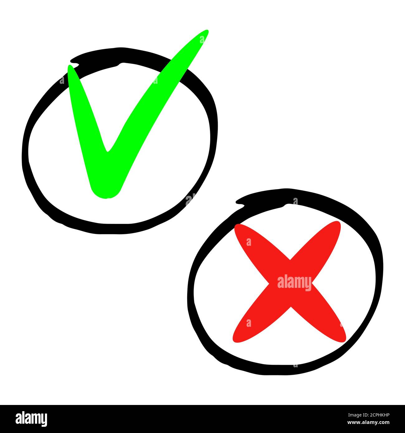 Hand drawn marker does and dont icons isolated on white background ...