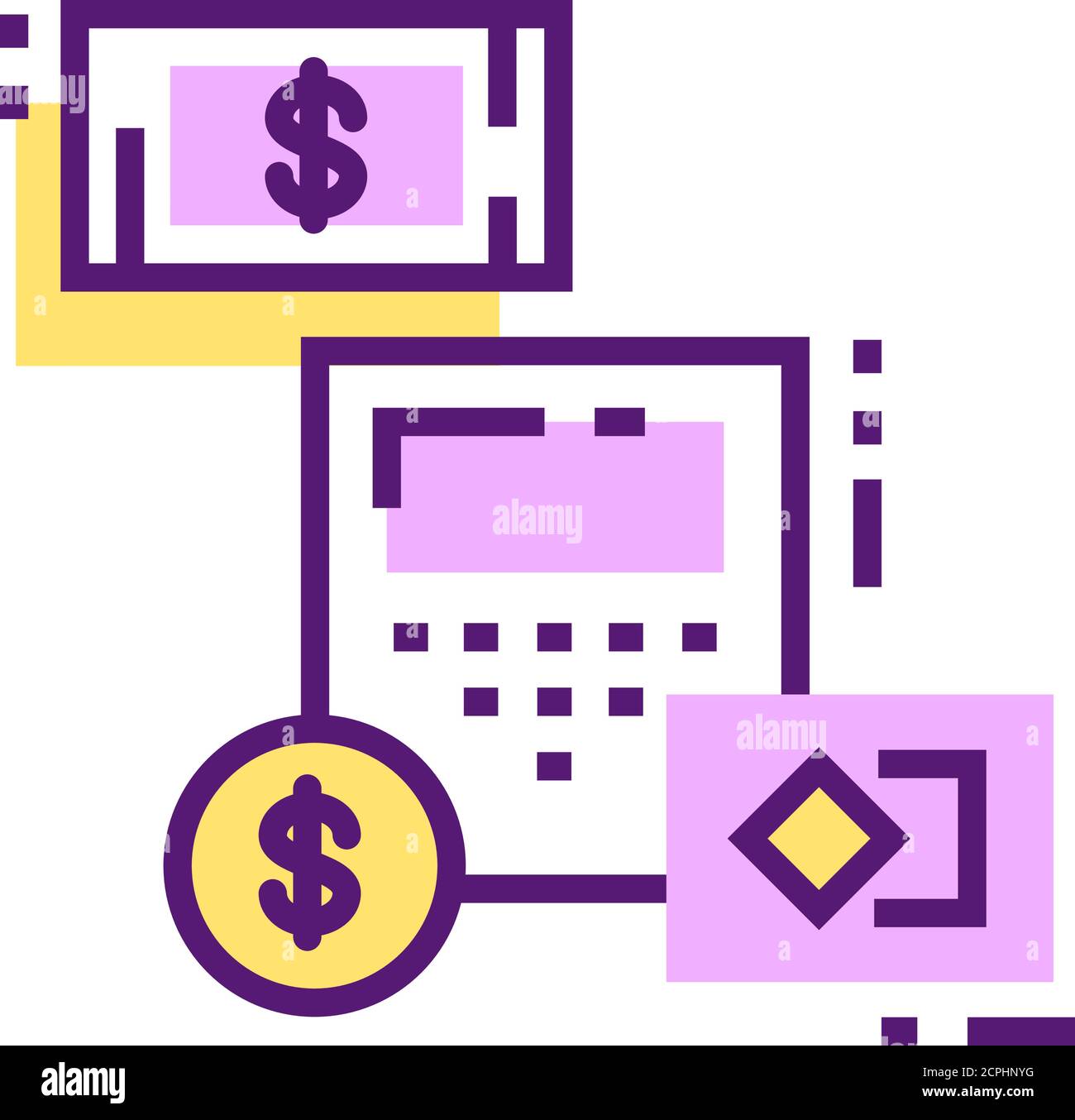 Branding budget color line icon. Report and financial statements ...