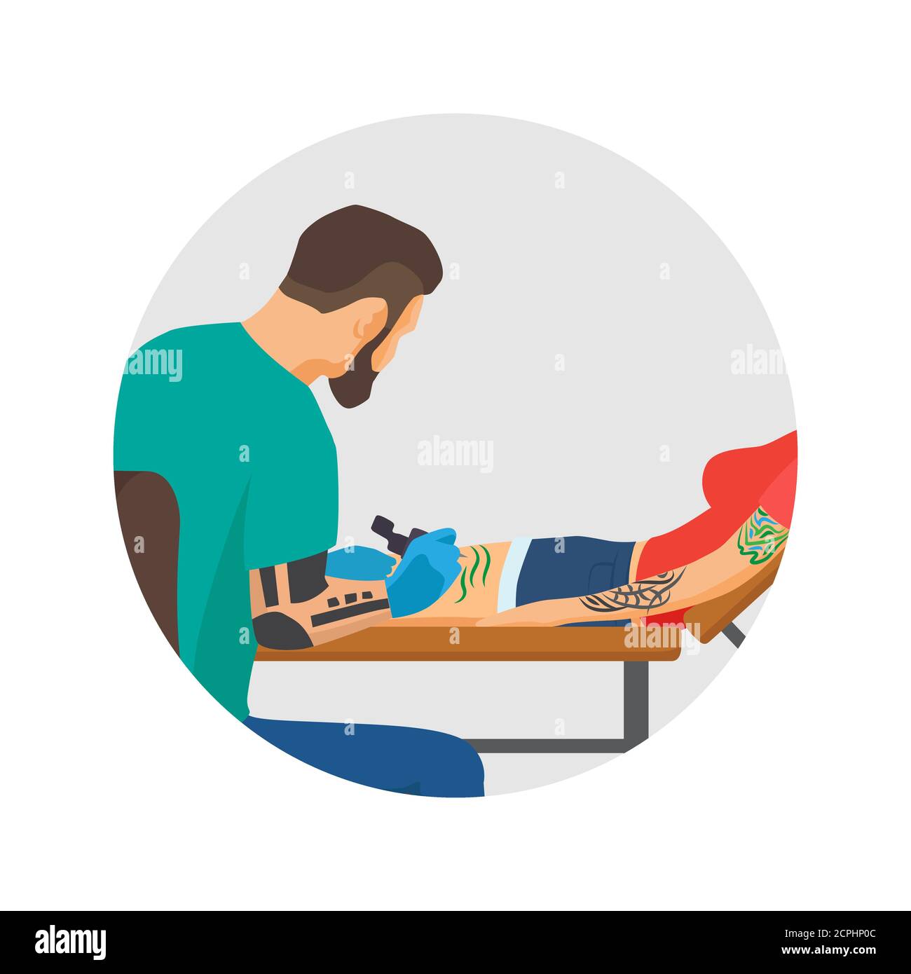 Young tattooer Stock Vector Images - Alamy