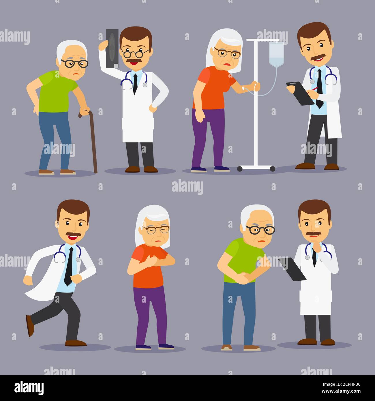 Doctors elderly people medicine Stock Vector Images - Alamy