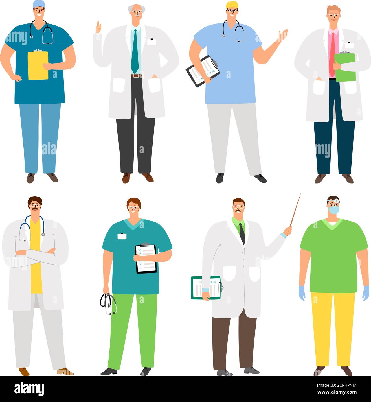 Doctors characters. Young and old medical professionals, cartoon ...