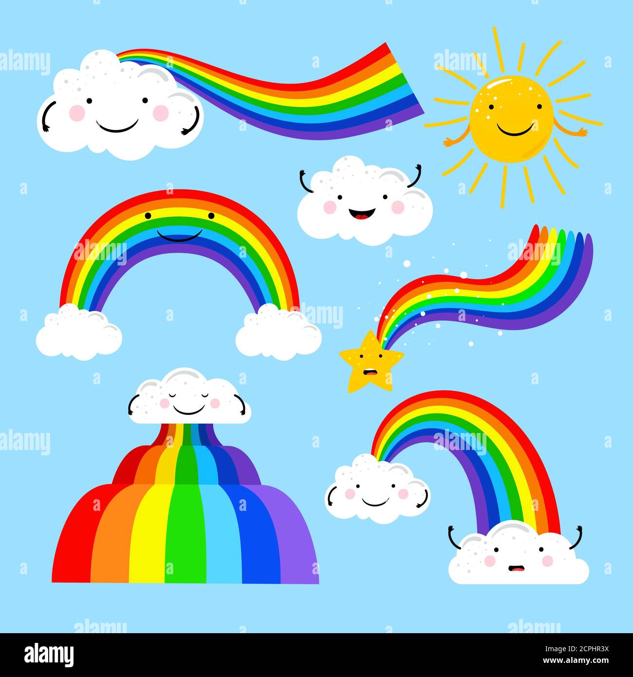 Animated Rainbow With Clouds