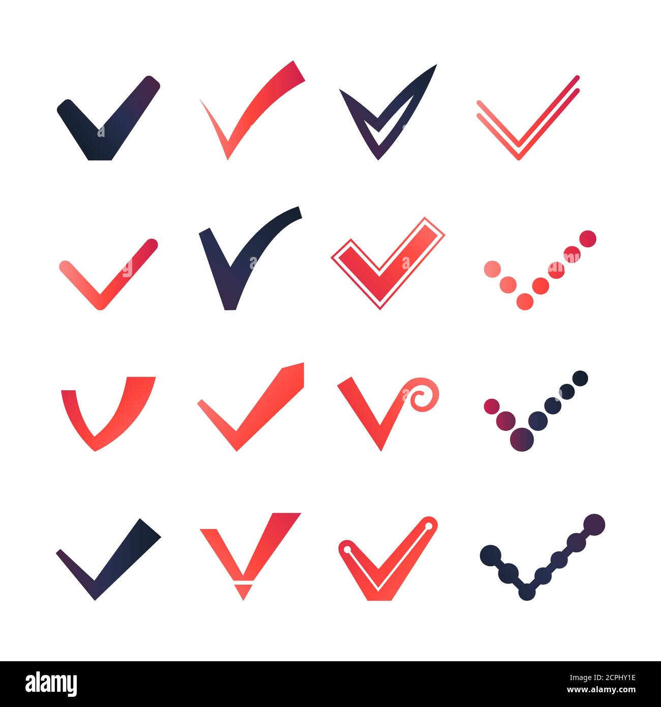 Colorful confirm signs set isolated on white background Stock Vector ...