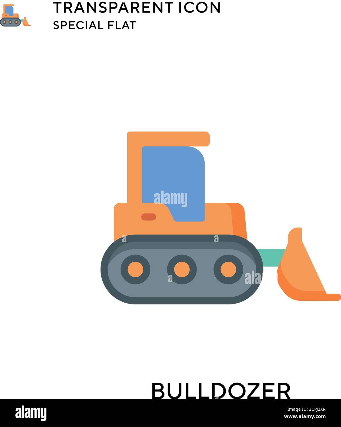 Bulldozer vector icon. Flat style illustration. EPS 10 vector Stock ...
