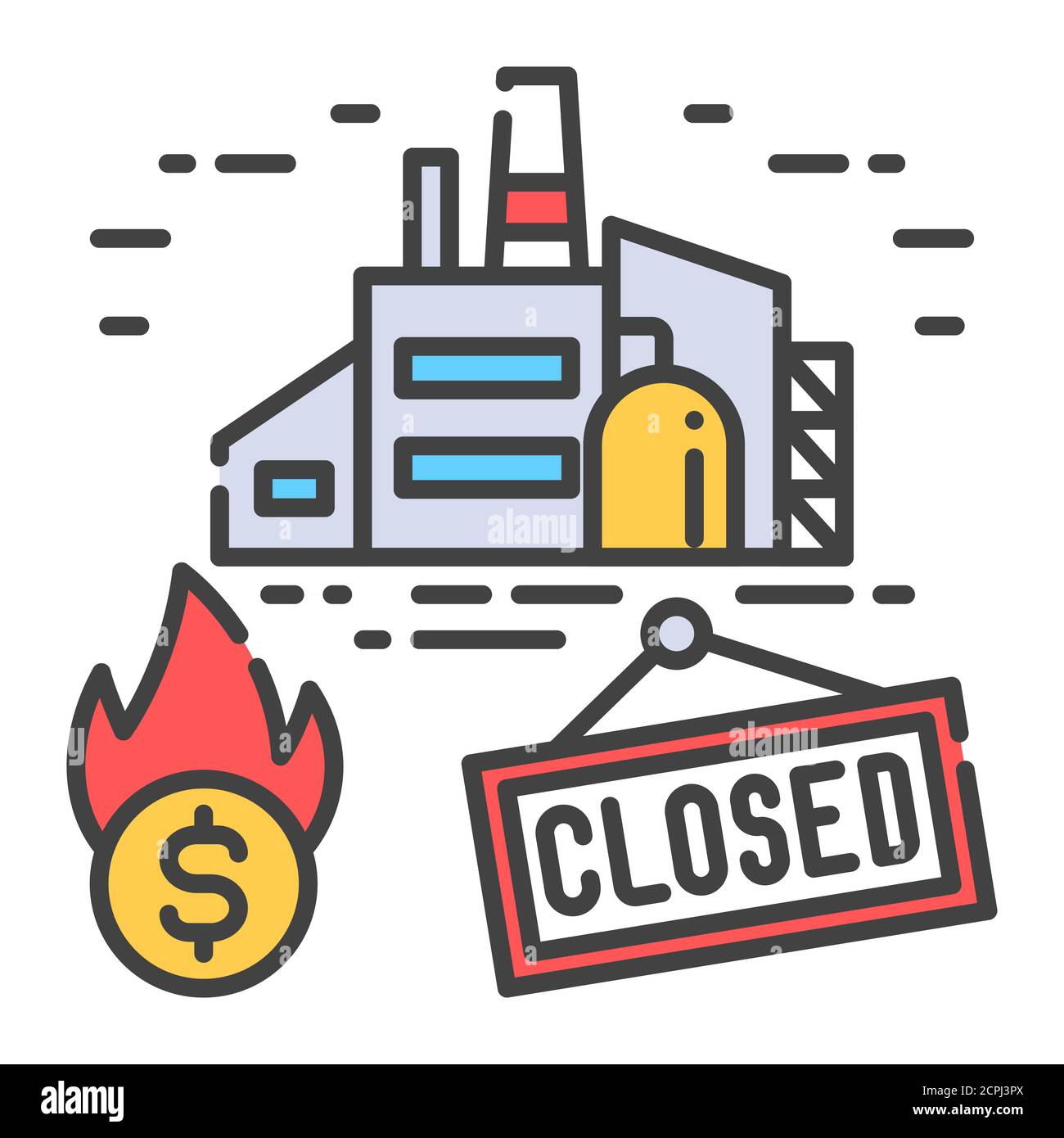 Closed factory color icon hi-res stock photography and images - Alamy